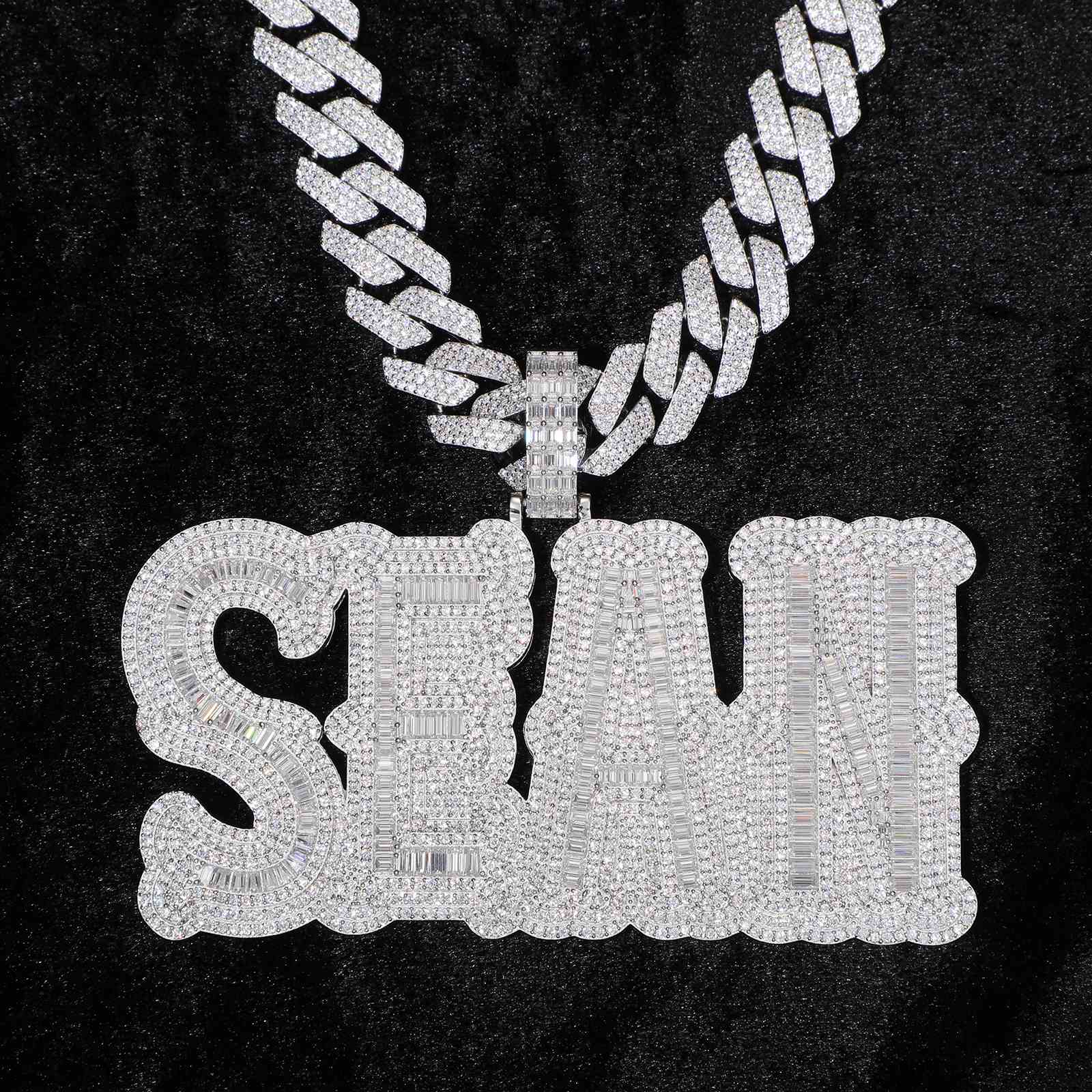Baguette SEAN Letter Pendant
